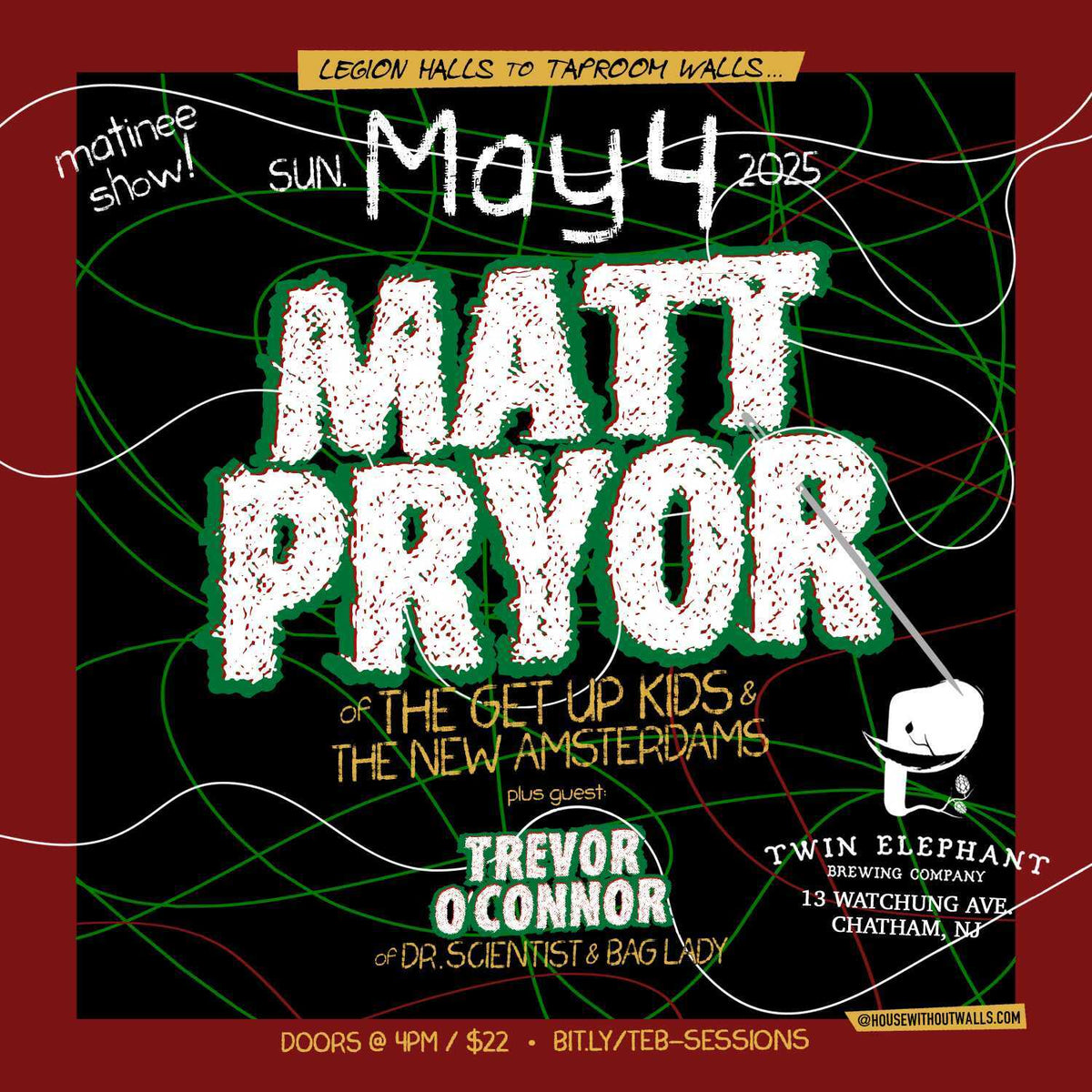 Matt Pryor (The Get Up Kids & The New Amsterdams) Tickets – Twin ...