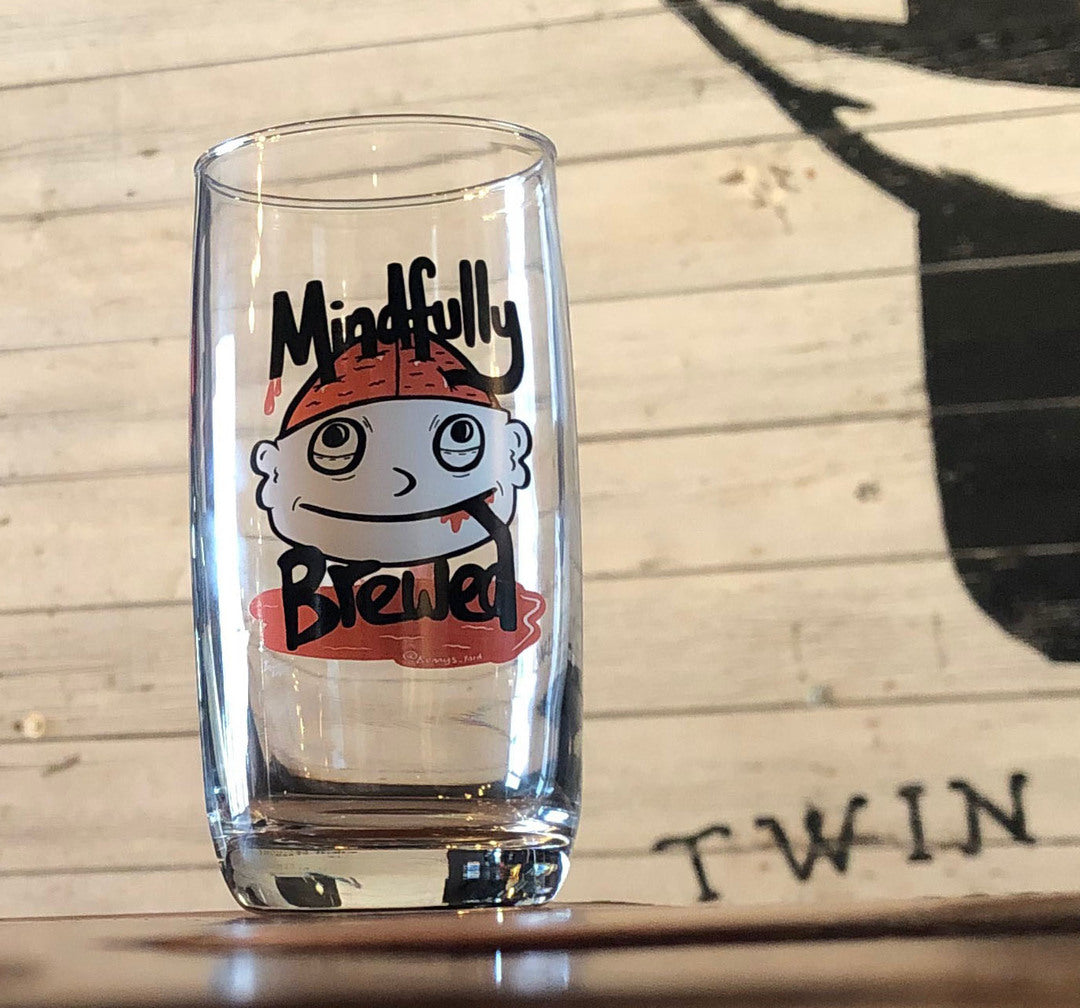 Mindfully Brewed 17oz Glass – Twin Elephant Brewing Company